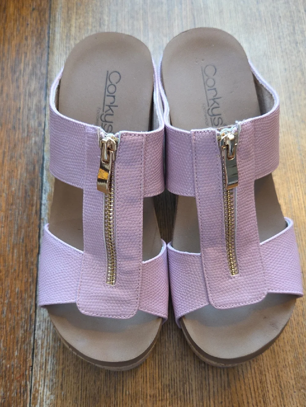 Corkys | Shoes | Corkys Blush Pink Studded Cork Wedge Sandals | Poshmark